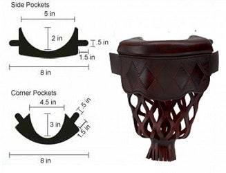 Cuestix Burgundy Big Diamond Pool Table Pockets - $230 at Budget Cues!